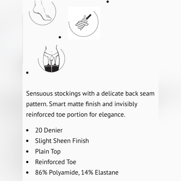 Fiore | Accessories | Fiore Marlena Sensual Sheer Stockings 2 Den Tan Size 4 Large Back Seam ...